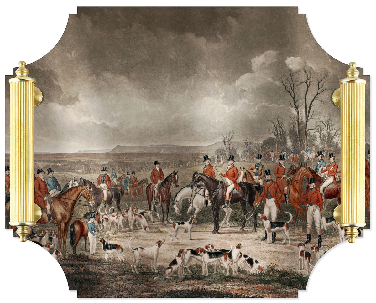 Acrylic Tray - Hunt Scene with Brass Handles – Reprotique