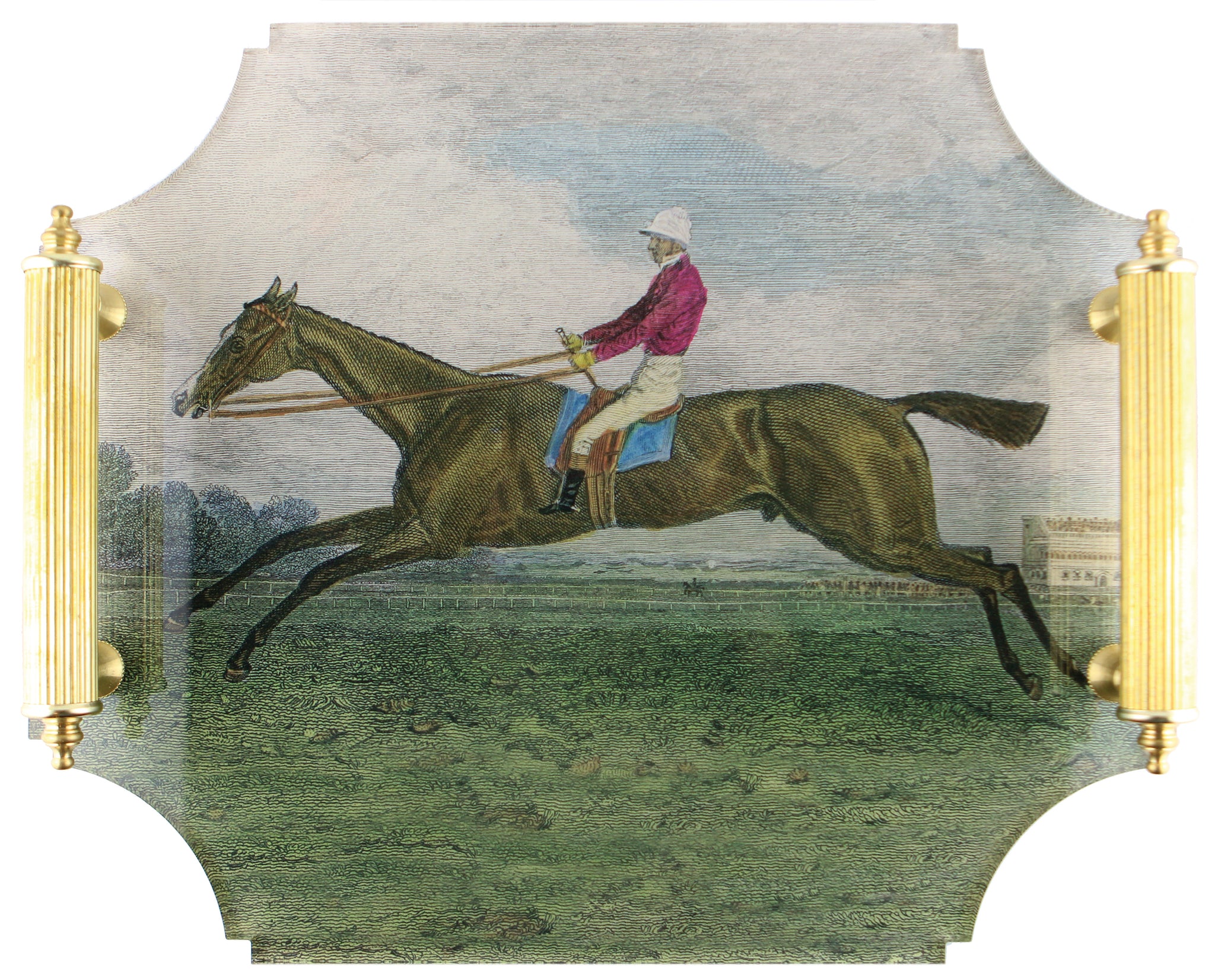 Acrylic Tray - Race Horse with Brass Handles – Reprotique